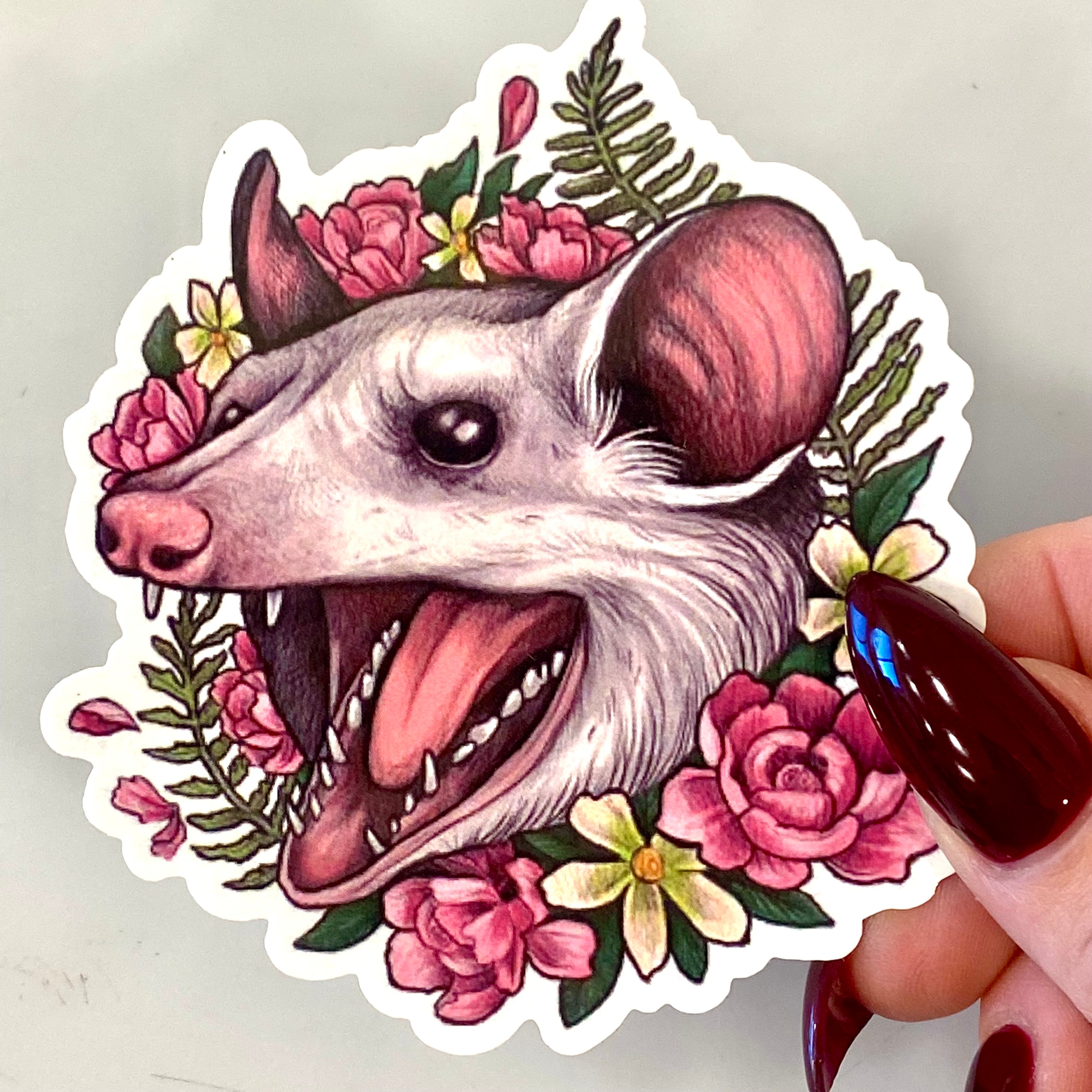 Blossom Opossum Sticker · Windy Willow